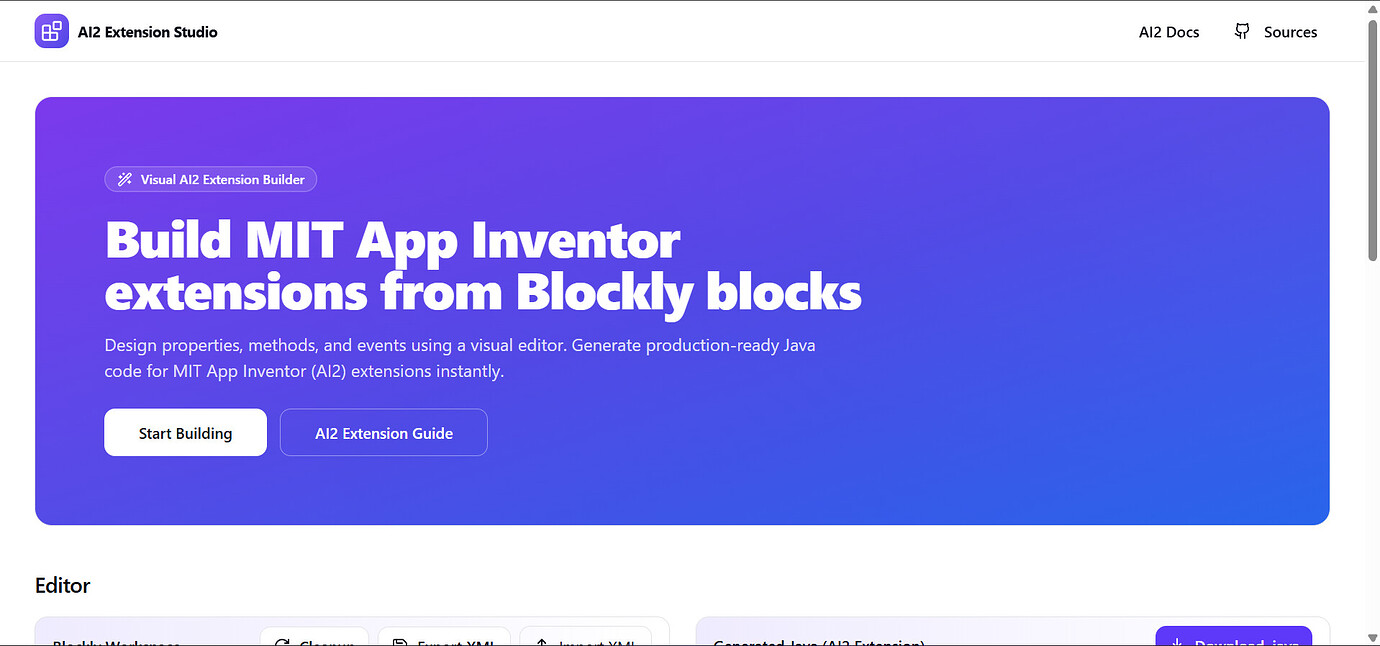 The Wait Is Over: All new AI2 Extension Studio - #4 by Aman_Developer - Extension Development ...