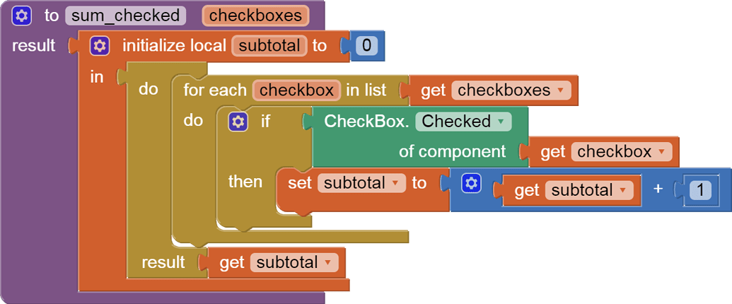 Count checked boxes - MIT App Inventor Help - MIT App Inventor Community