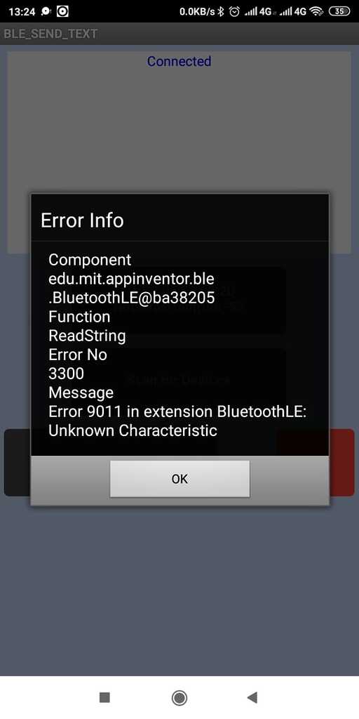 Error 9011 in extension BluetoothLE: Unknown Characteristic - MIT App ... Error 9011 in extension BluetoothLE: Unknown Characteristic - MIT App ...