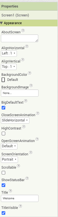 Cant See Logo Option In Mit App Inventor Under Screen1 Mit App Inventor Help Mit App