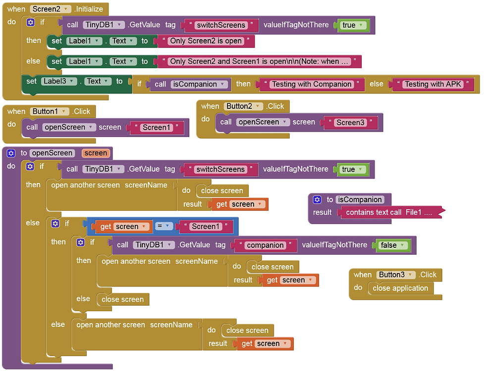 Switch screens correctly - 2 methods - Tutorials and Guides - MIT App ...