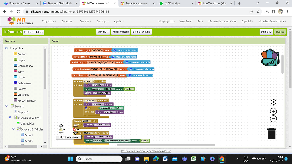 Property getter was expecting a com.google.appinventor.components ...