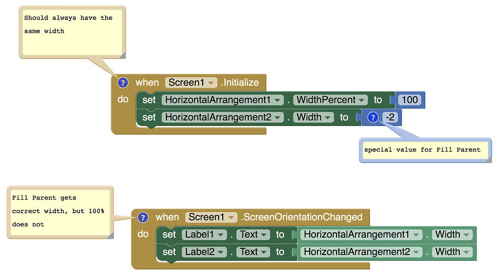 Error in Component Width after Screen Rotation - Bugs and Other Issues - MIT App Inventor Community