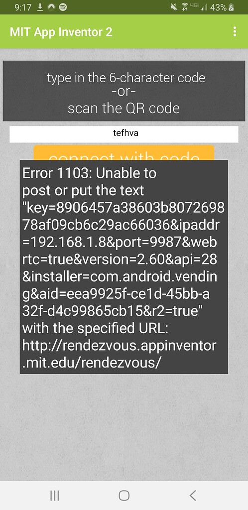 Unable to Connect to Companion with AI Companion - MIT App Inventor ...