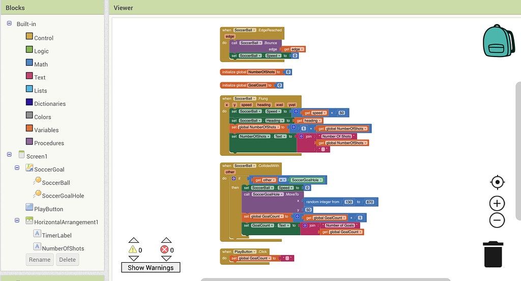 Please help me make a button that restarts the global GoalCount and the ...