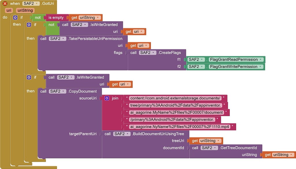 How do copy few files from ASD to the external directory selected by user using SAF - MIT App ...