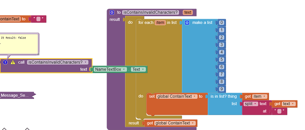 I want to make a procedure for get any item in the list with contains ...