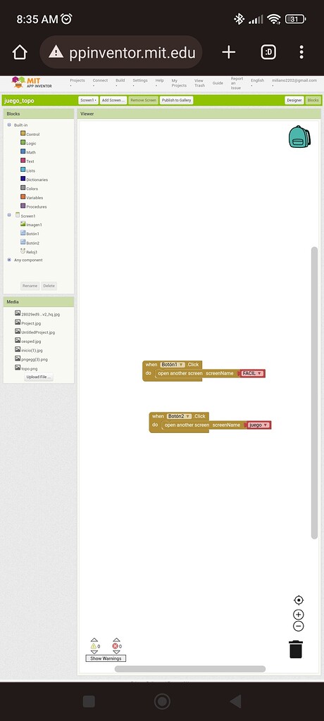 Mi aplicación se traba al pasar a otra pantalla(My app crashes when switching to another screen ...