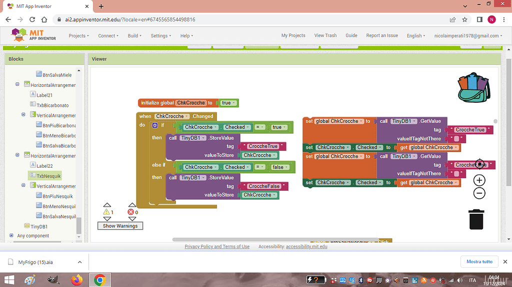 Problema con i Check Box - MIT App Inventor Help - MIT App Inventor ...