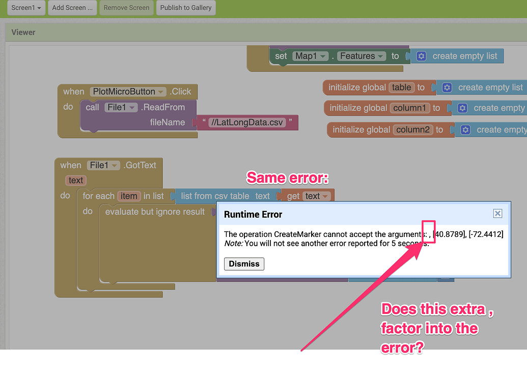 CreateMarker from CSV File of Latitude and Longitude - MIT App Inventor Help - MIT App Inventor ...
