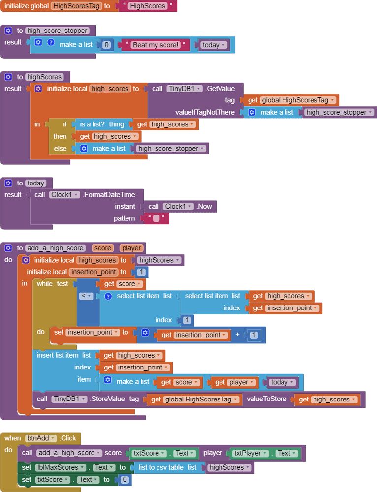 Saving Highscore Mit App Inventor Help Mit App Inventor Community