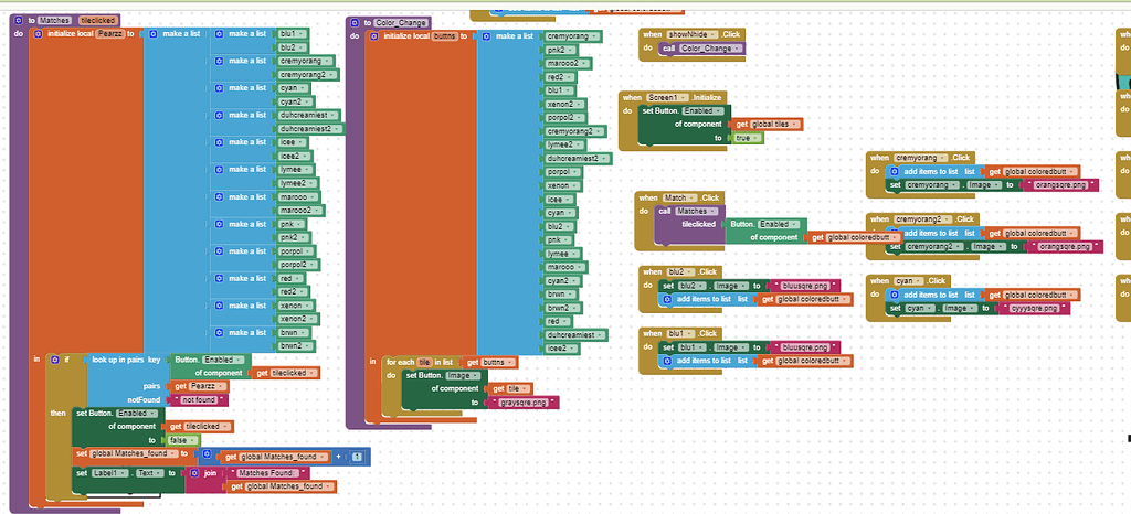 Trying to get matching game to run properly - MIT App Inventor Help ...
