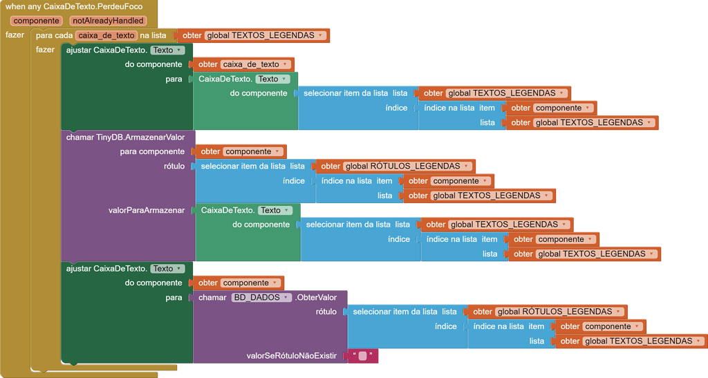 Como salvar vários textos no TinyBD? (How do I save several texts in the TinyDB?) - MIT App ...
