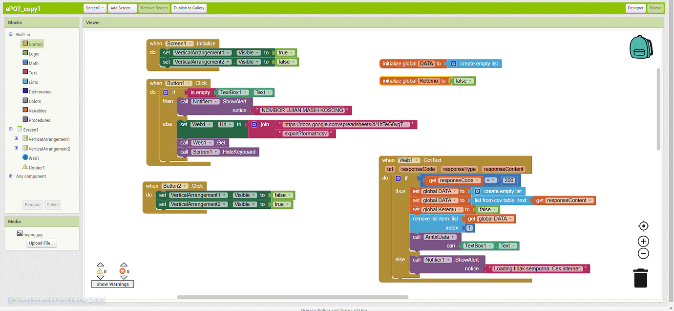 Back to previous vertical arrangement 'page'? - MIT App Inventor Help ...
