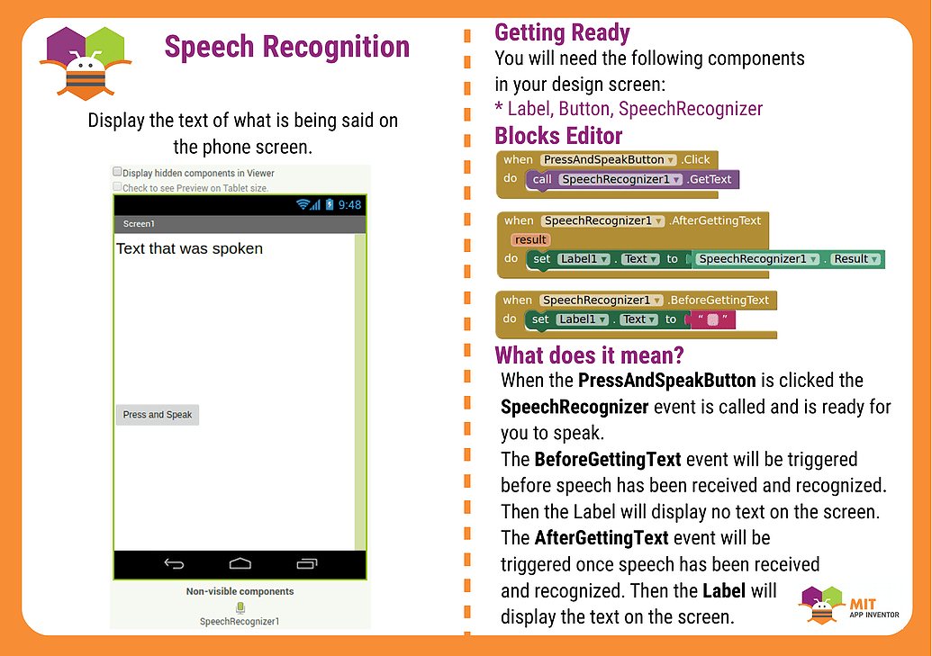 How do I use the voice recognition? - MIT App Inventor Help - MIT App Inventor Community