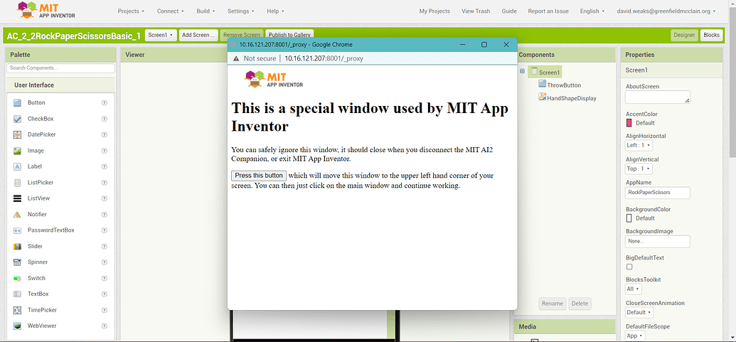 New "Special Window" - Bugs and Other Issues - MIT App Inventor Community
