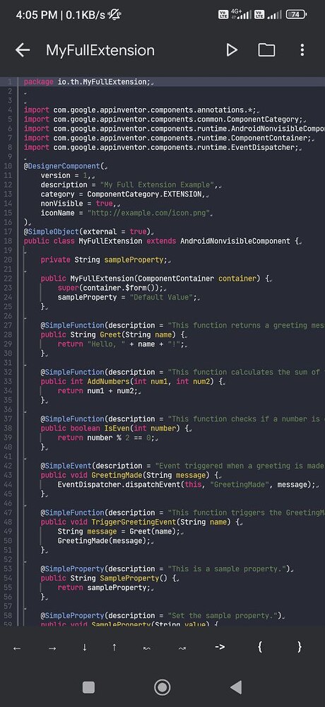 How to Create extension java code help with chatgpt and Create extension in eide mobile device ...