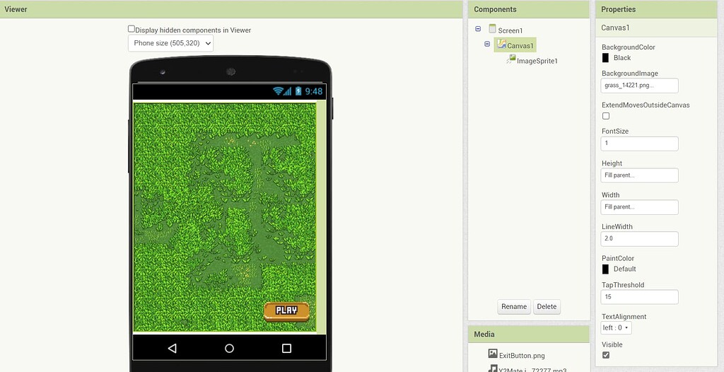 Image Sprites Are Not Position According Where They Are Put MIT App