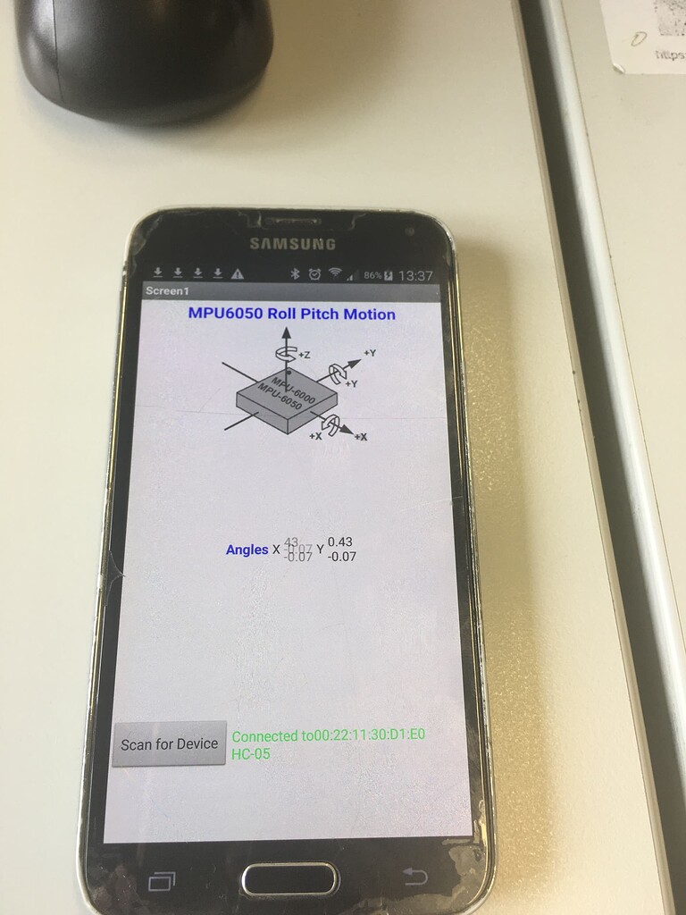 Display MPU6050 X and Y-readings on a App - MIT App Inventor Help - MIT ...