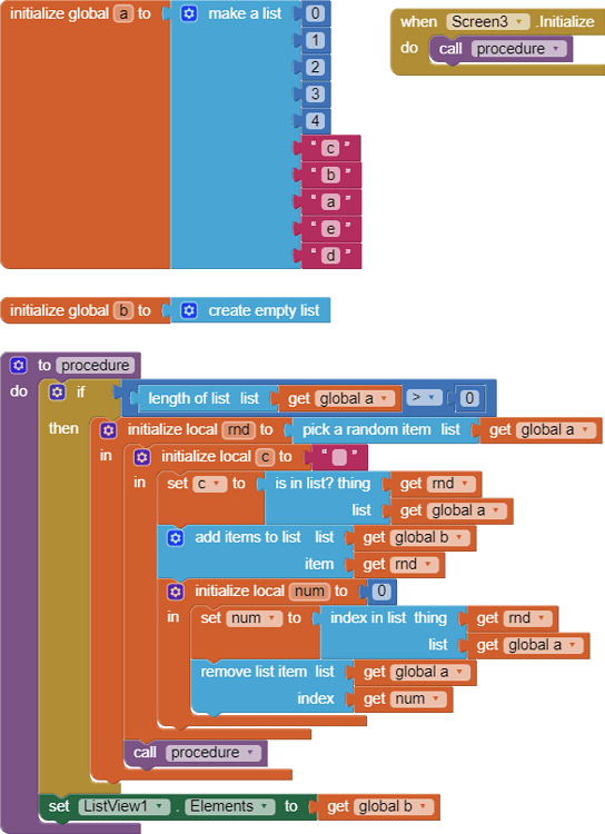 Randomize a list using a single global variable - Tutorials and Guides - MIT App Inventor Community