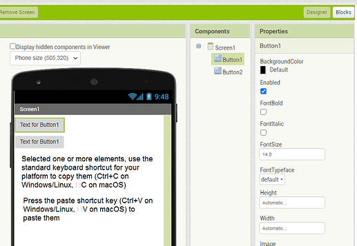 Select, Copy, Paste component and Screen in Designer - Tutorials and ...
