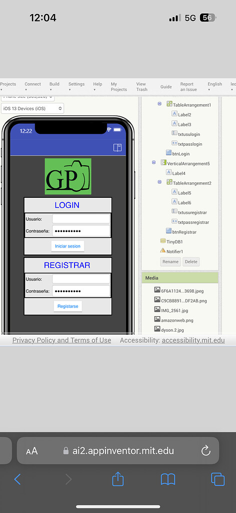 Application With Registration And Login Tinydb Mit App Inventor Help Mit App Inventor 5029