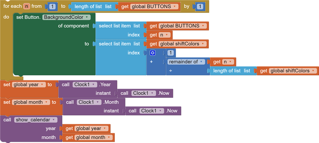 How can i create a calendar? assigning color to calendar cells. how can ...