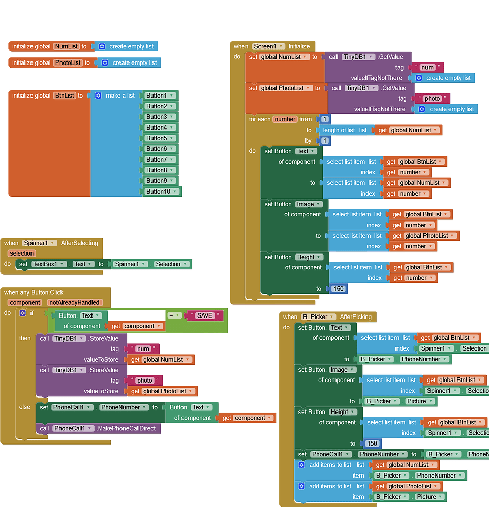 Direct phone call, how add numbers and images - MIT App Inventor Help ...