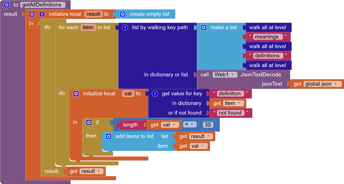 How Do You Extract Definition From Dictionary Api Mit App Inventor Help Mit App Inventor