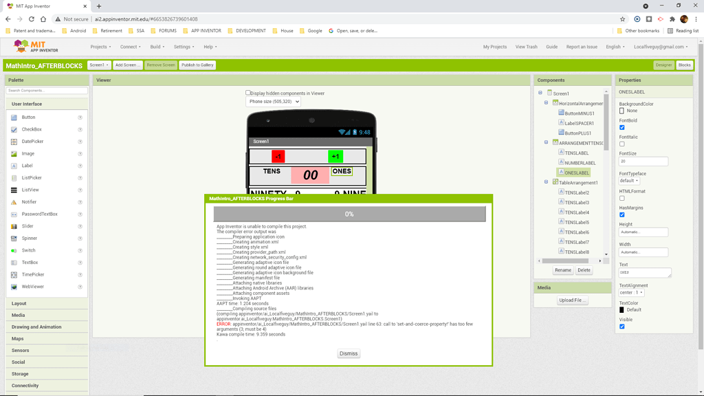 Trouble compiling? - MIT App Inventor Help - MIT App Inventor Community