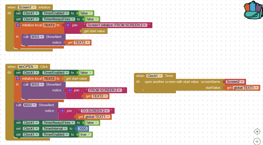 Not able to pass values between screens using get start value and open/close screens - General ...