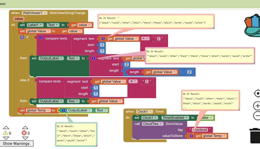 Unable To Send Clouddb Using Webviewer Mit App Inventor Help Mit App Inventor Community