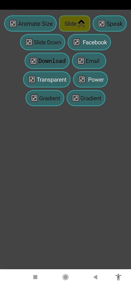Button • Custom: Icon, Radius, Border, Color, Gradient, HTML Text, Text ...