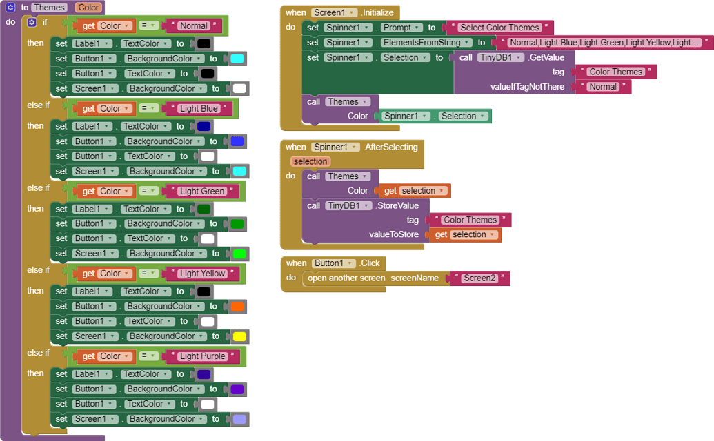 How To Create An App To Select Color Themes Tutorials And Guides Mit App Inventor Community