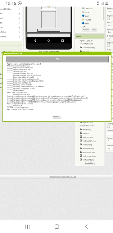Invoking DX YAIL compiler - DX execution failed - MIT App Inventor Help - MIT App Inventor Community