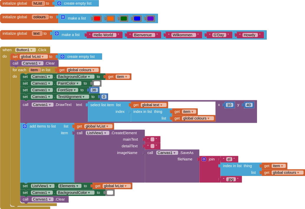 Set different colors to elements in listview - MIT App Inventor Help ...