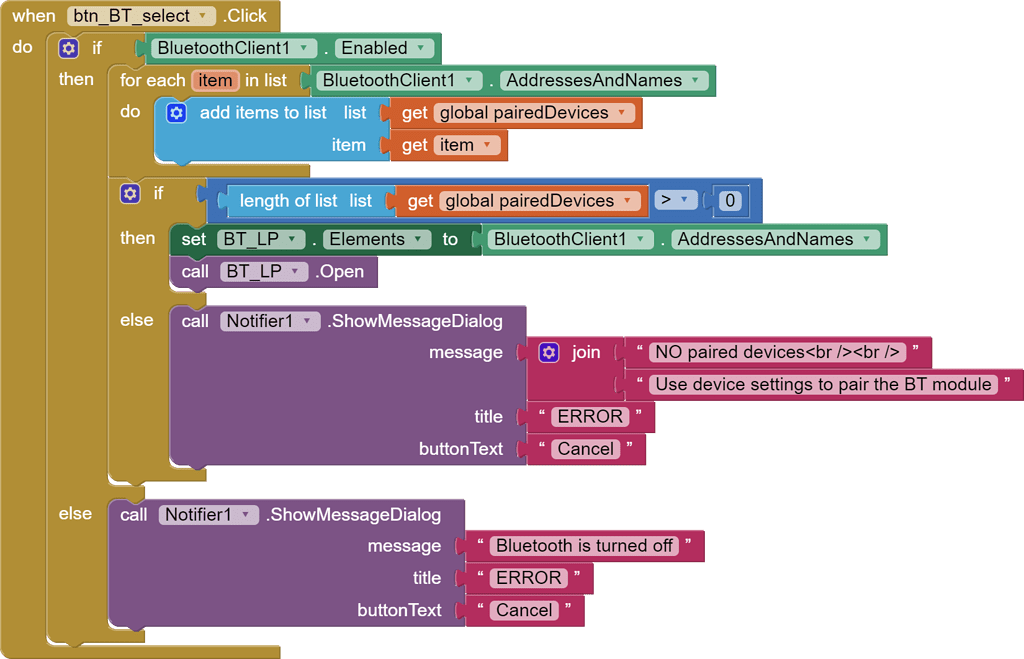 Bluetooth Listpicker With Active Instead Of Paired Devices Mit App Inventor Help Mit App