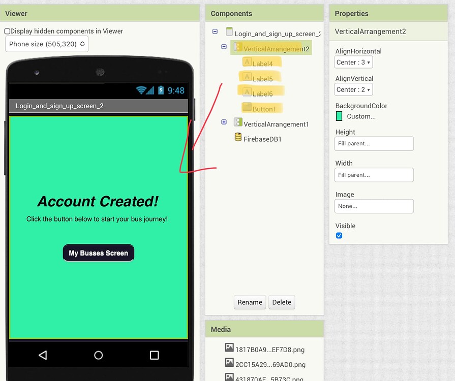 Creating a simple sign up/ log in screen from a tutorial and code not working properly? - MIT ...