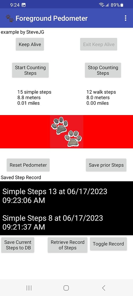 🐾 Foreground Pedometer by SteveJG - App Showcase - MIT App Inventor Community