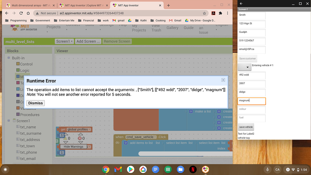 Multi dimensional arrays - MIT App Inventor Help - MIT App Inventor Community