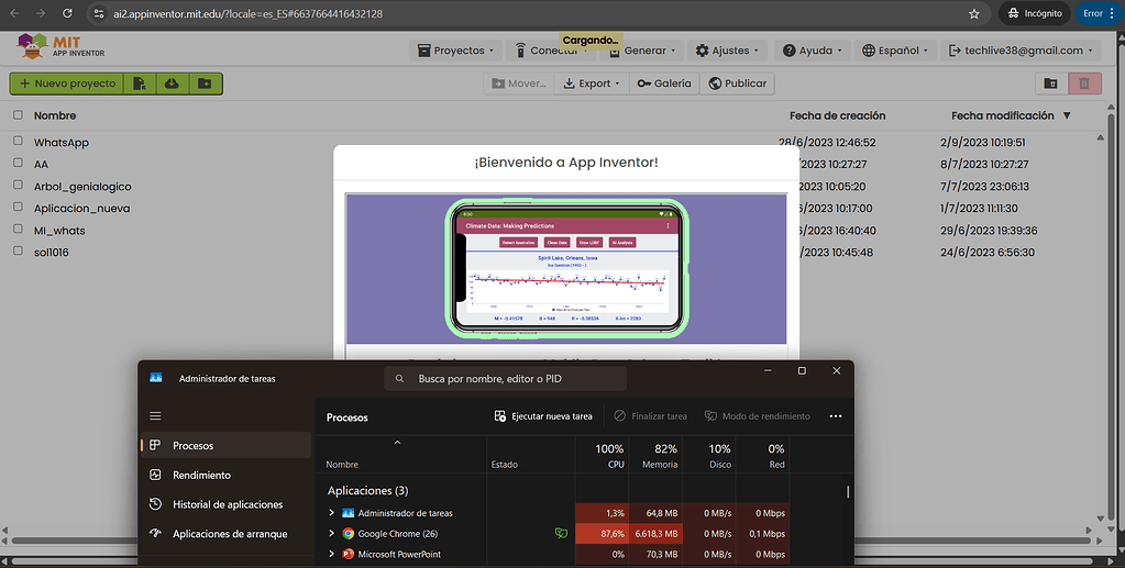 Problem accessing the website (it crashes when displaying the project image) - MIT App Inventor ...