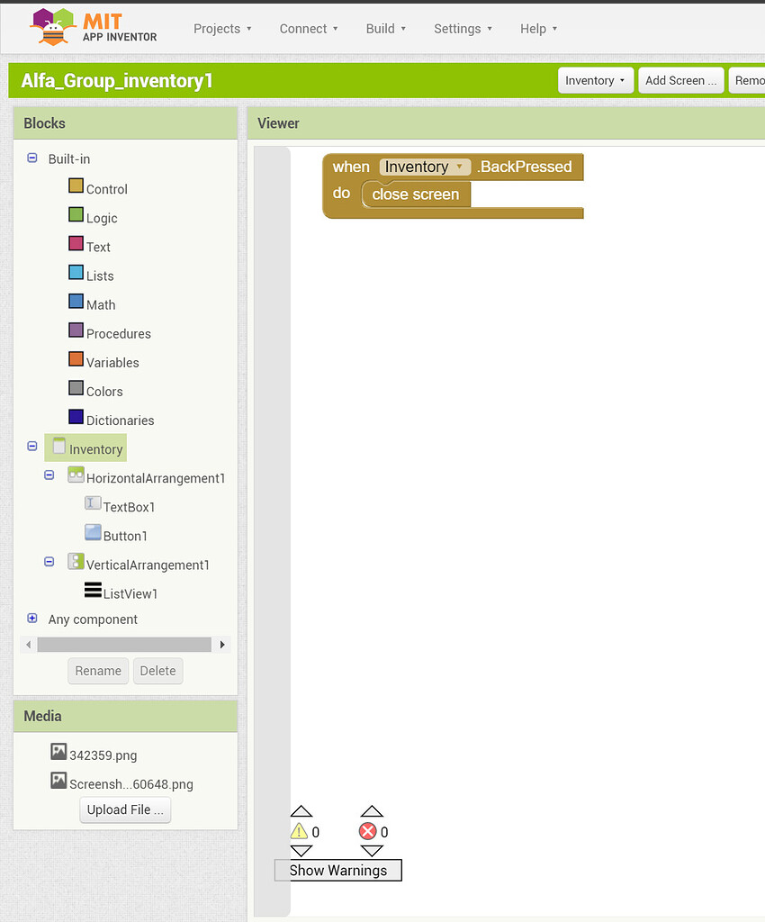 I can't locate screen. Initialize! - MIT App Inventor Help - MIT App Inventor Community