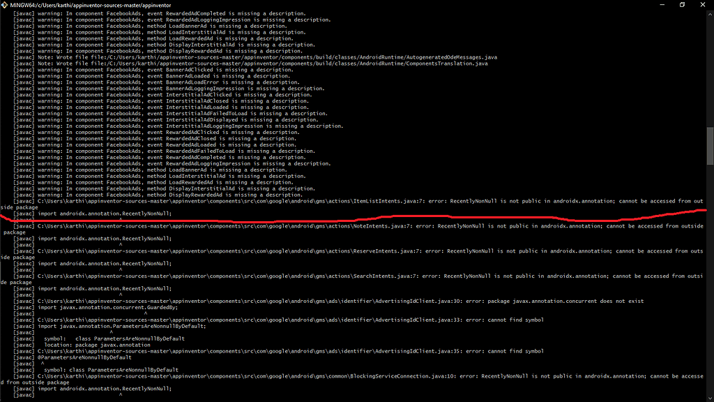 androidx.annotation.RecentlyNonNull error - Open Source Development - MIT App Inventor Community