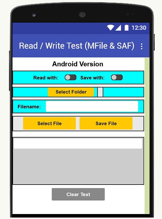 SAF / MFile Tests - Extensions - MIT App Inventor Community