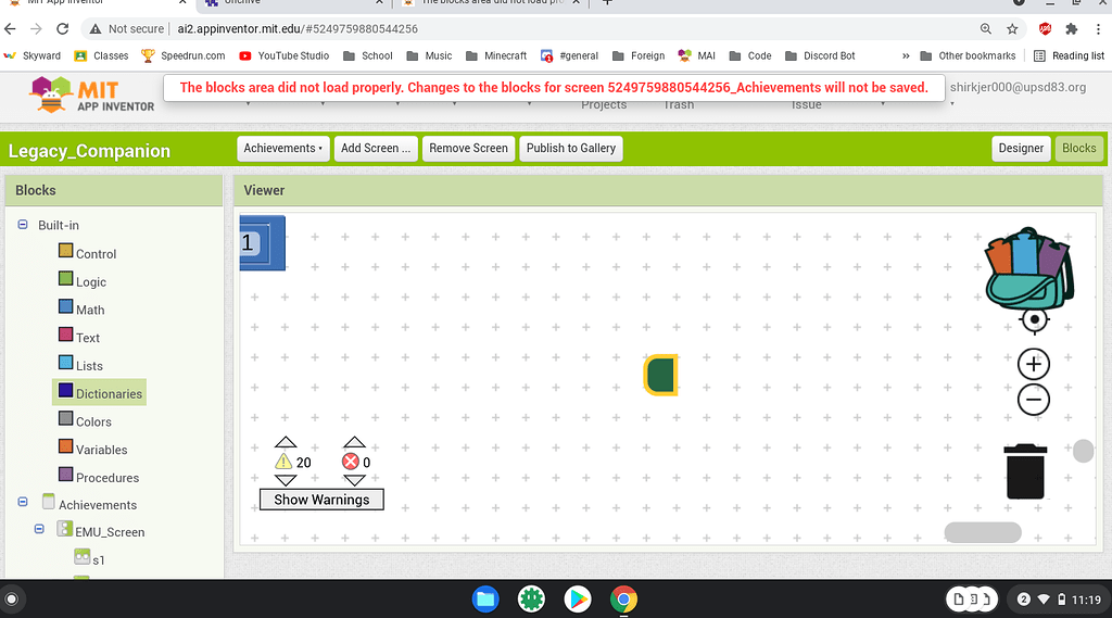 Corrupt File Structure, Corrupt Blocks, Cannot open .aia - Bugs and ...