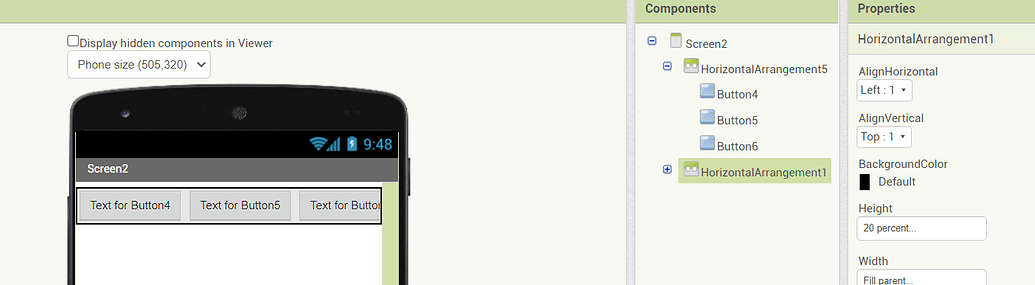 Horizontal Arrangements of components - MIT App Inventor Help - MIT App ...