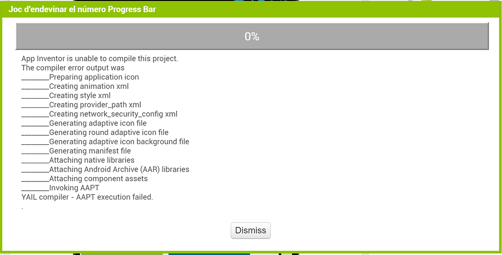 Unable to compile the project, AAPT execution failed - MIT App Inventor Help - MIT App Inventor ...