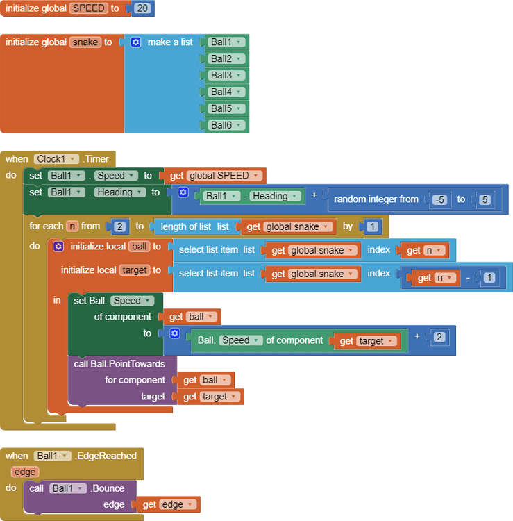 Chaining sprites like a snake its possible with canvas? - MIT App ...