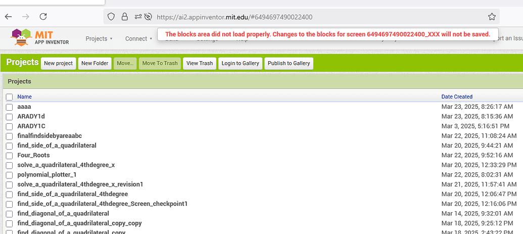 The Blocks Area Did Not Load Properly Bugs And Other Issues Mit App Inventor Community