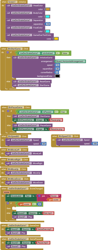 Snake Game. Customizable - Extensions - MIT App Inventor Community